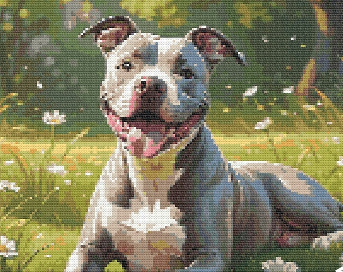 Pit Bull - Cross Stitch Pattern - Cross Stitch PDF and Pattern Keeper ...