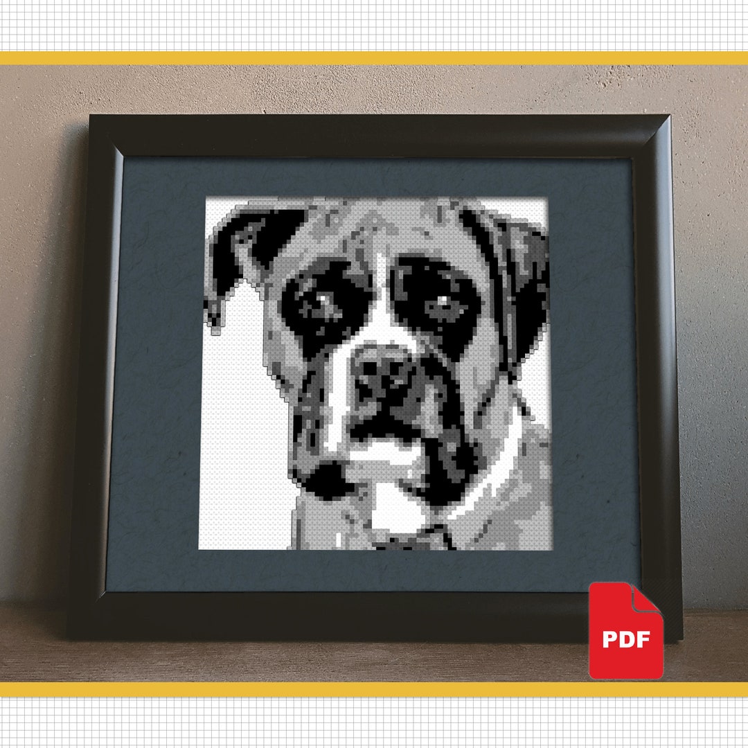 Boxer - Cross Stitch Pattern - Cross Stitch PDF Download - Modern Cross ...