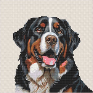 Bernese Mountain Dog - Cross Stitch Pattern - Cross Stitch PDF and Pattern Keeper Download ...