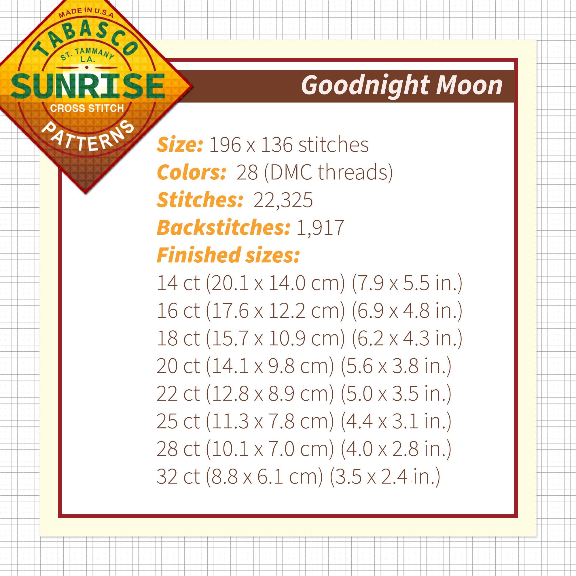 Goodnight Moon Cross Stitch Pattern | Iconic Nursery Scene | Whimsical ...