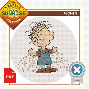 Pig-pen Miniature Cross Stitch Pattern | Small and Easy Vintage Comic ...