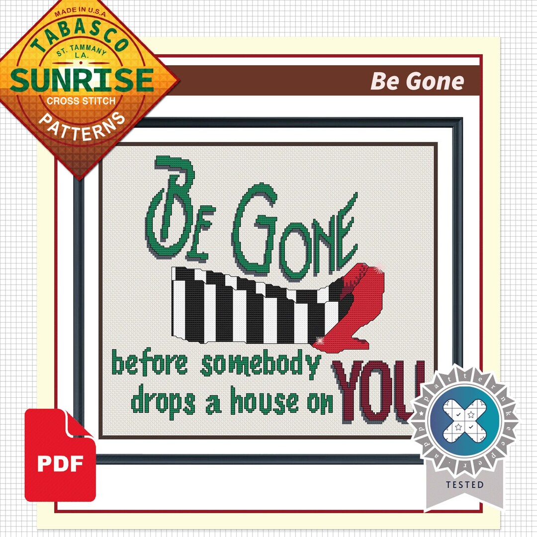 Be Gone - Cross Stitch Pattern - Cross Stitch PDF and Pattern Keeper ...