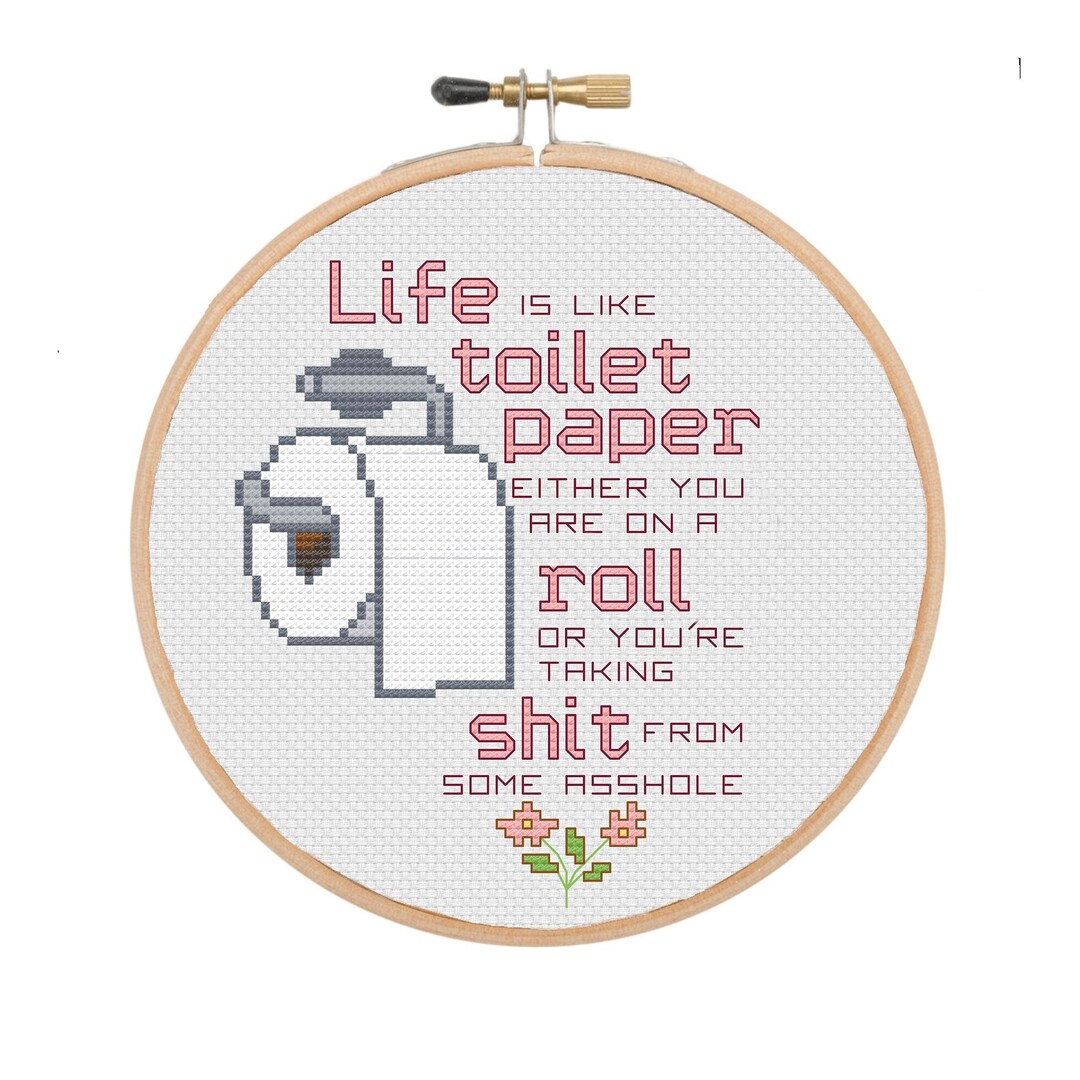 Subversive Pattern With Dark Humor life is Like Toilet Paper Funny ...