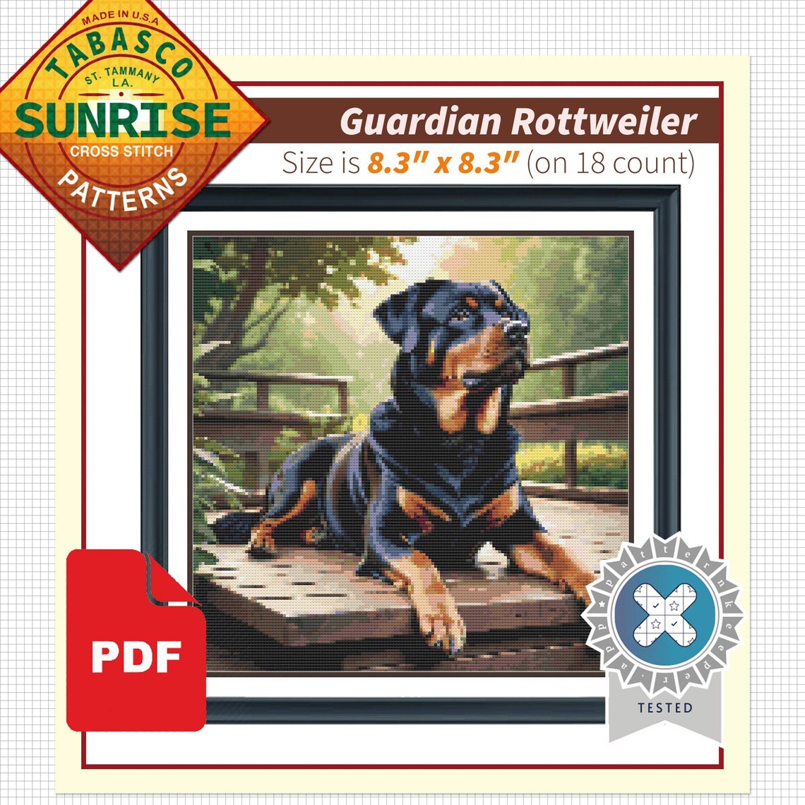 Guardian Rottweiler Cross Stitch Pattern Cross Stitch PDF and Pattern ...