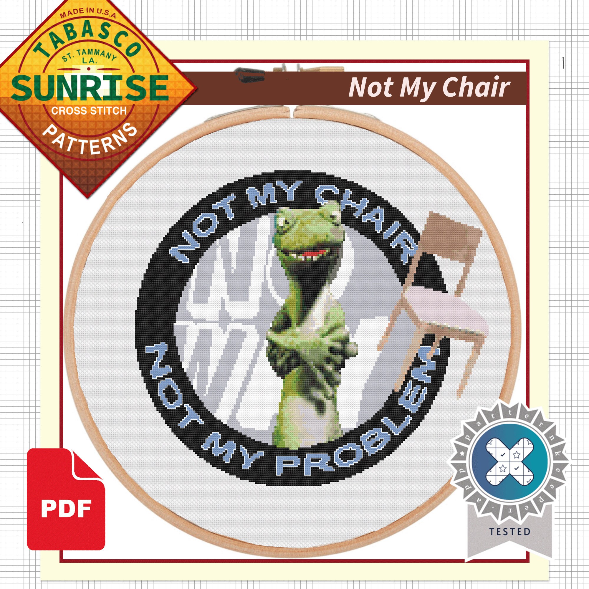 Not My Chair Cross Stitch Pattern Cross Stitch PDF Modern Cross Stitch ...