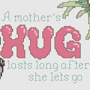 A Mother's Hug Panda Cross Stitch Pattern | Heartwarming Mother’s Day ...