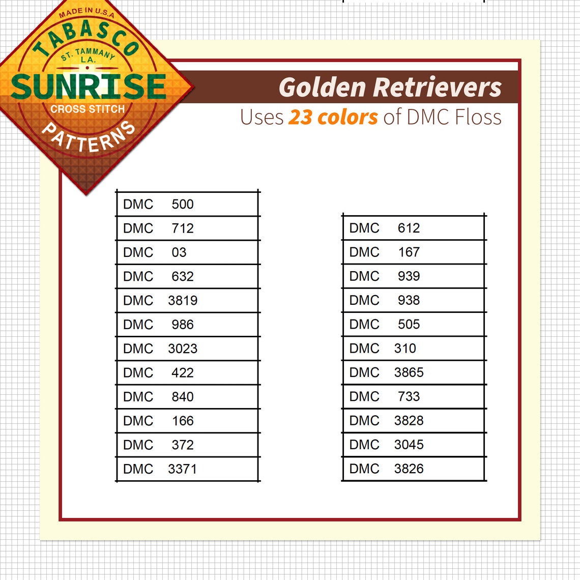 Golden Duo - Cross Stitch Pattern - Cross Stitch PDF and Pattern Keeper ...