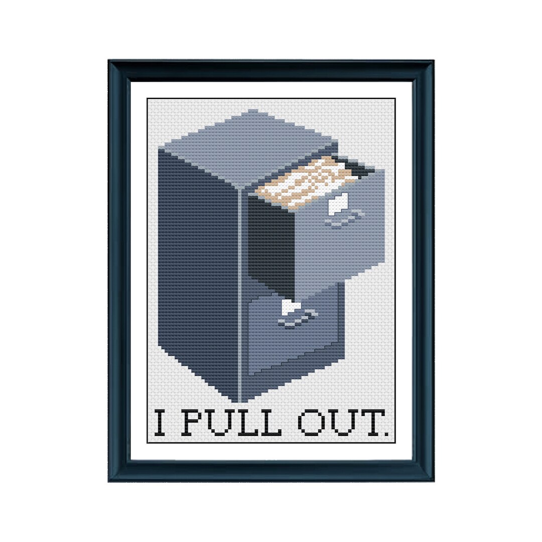 Sassy Cross Stitch Pattern File Drawer "i Pull Out" Funny Home Decor - Etsy