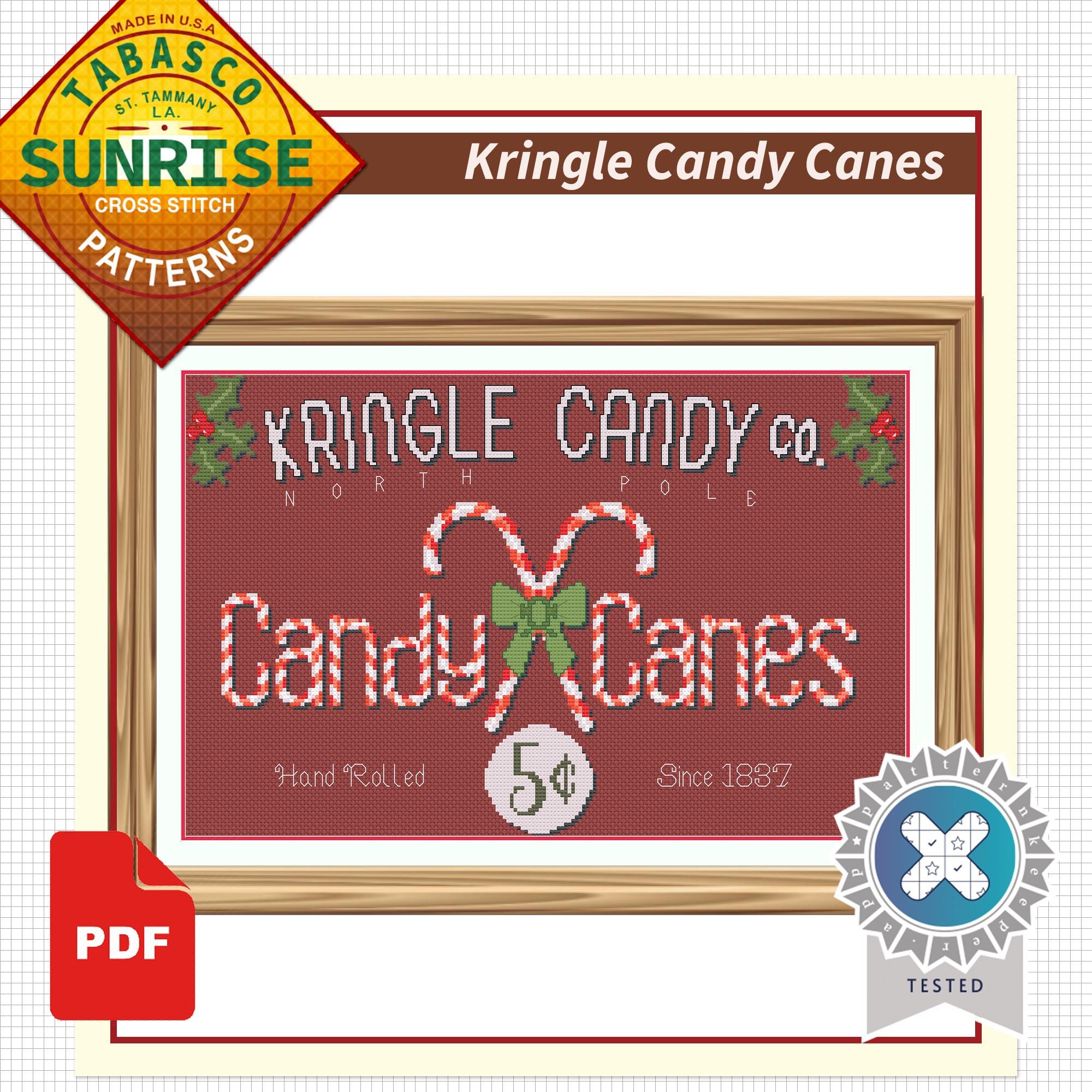 Kringle Candy Canes Cross Stitch Pattern | Nostalgic Candy Canes Design ...