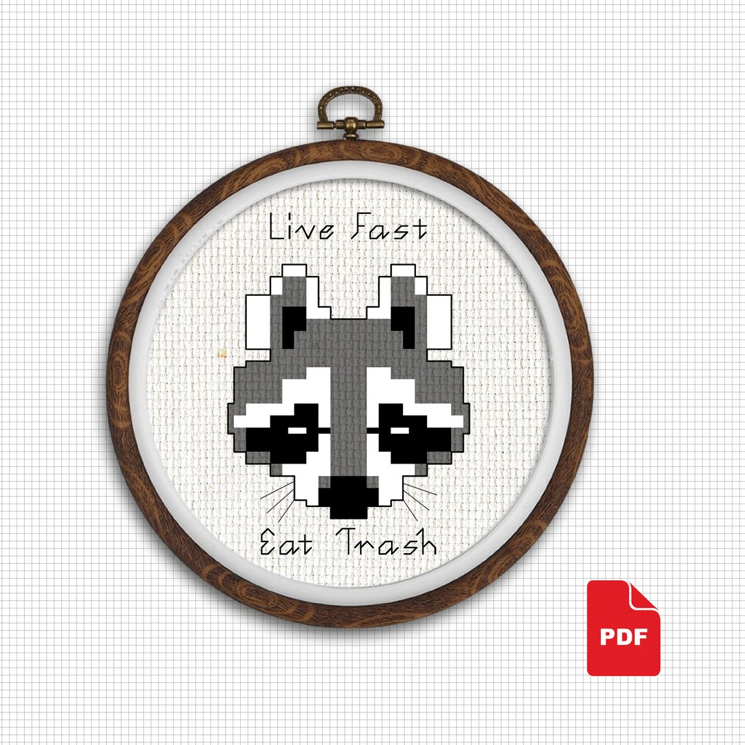 Raccoon Cross Stitch Pattern Cross Stitch PDF Download Modern Cross ...