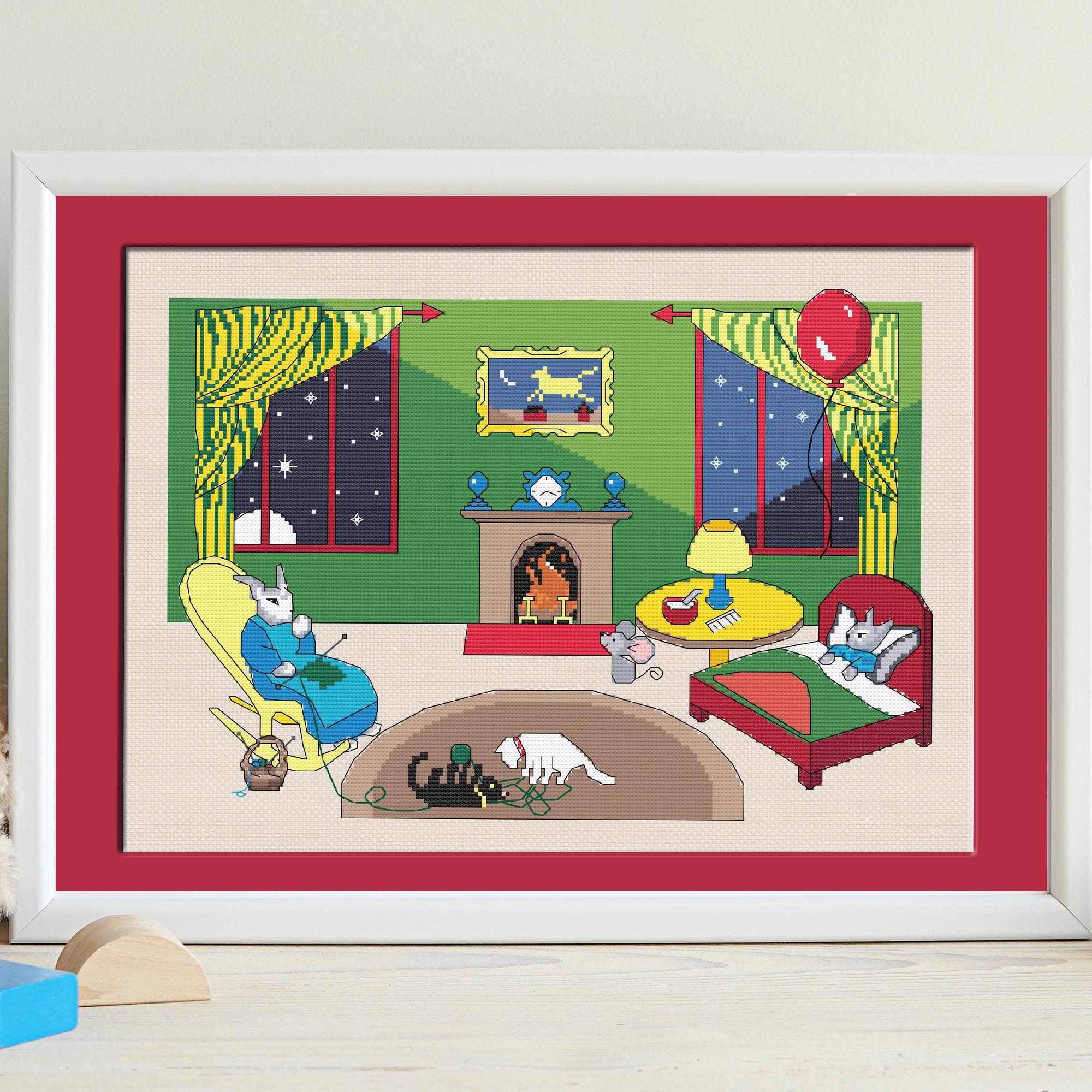 Goodnight Moon Cross Stitch Pattern | Iconic Nursery Scene | Whimsical ...