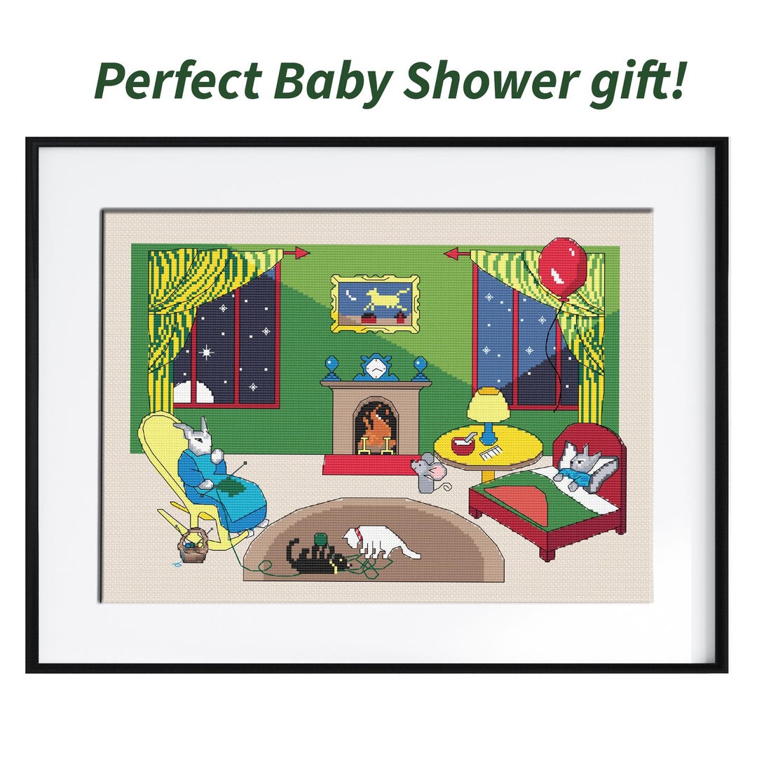 Goodnight Moon Cross Stitch Pattern | Iconic Nursery Scene | Whimsical ...