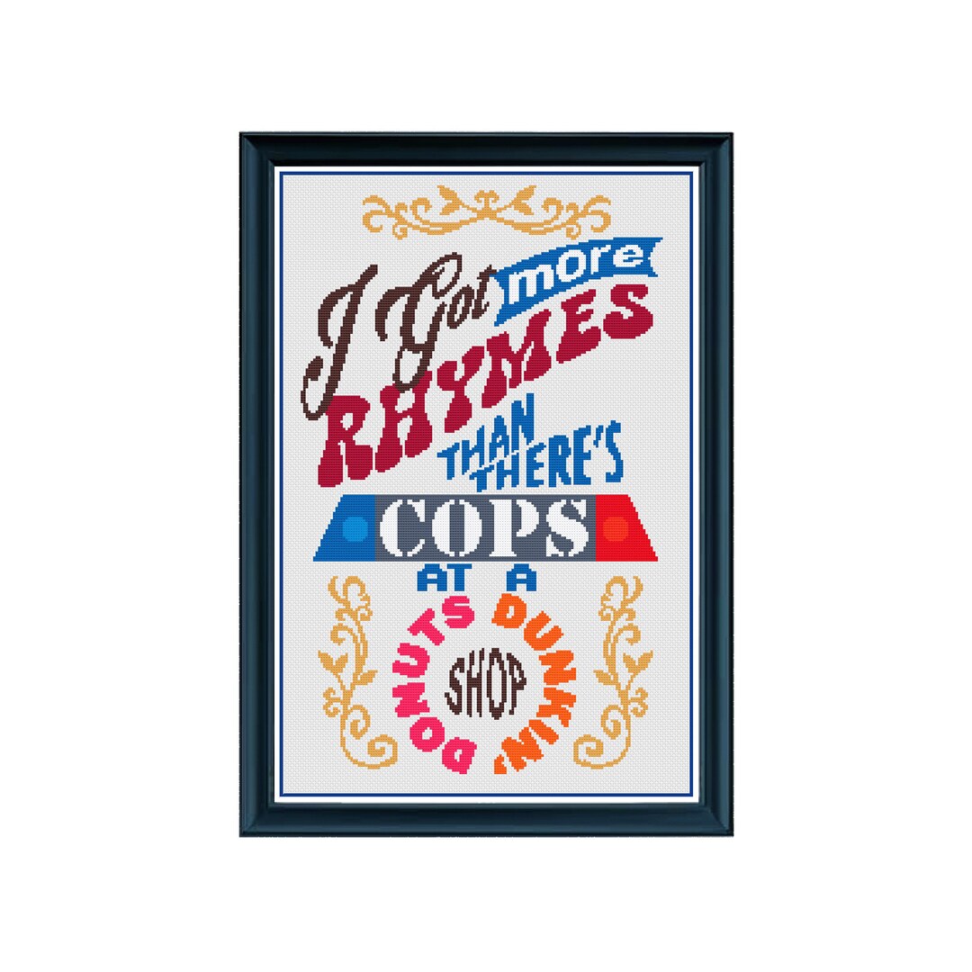 I Got More Rhymes - Subversive Cross Stitch Pattern - Cross Stitch ...