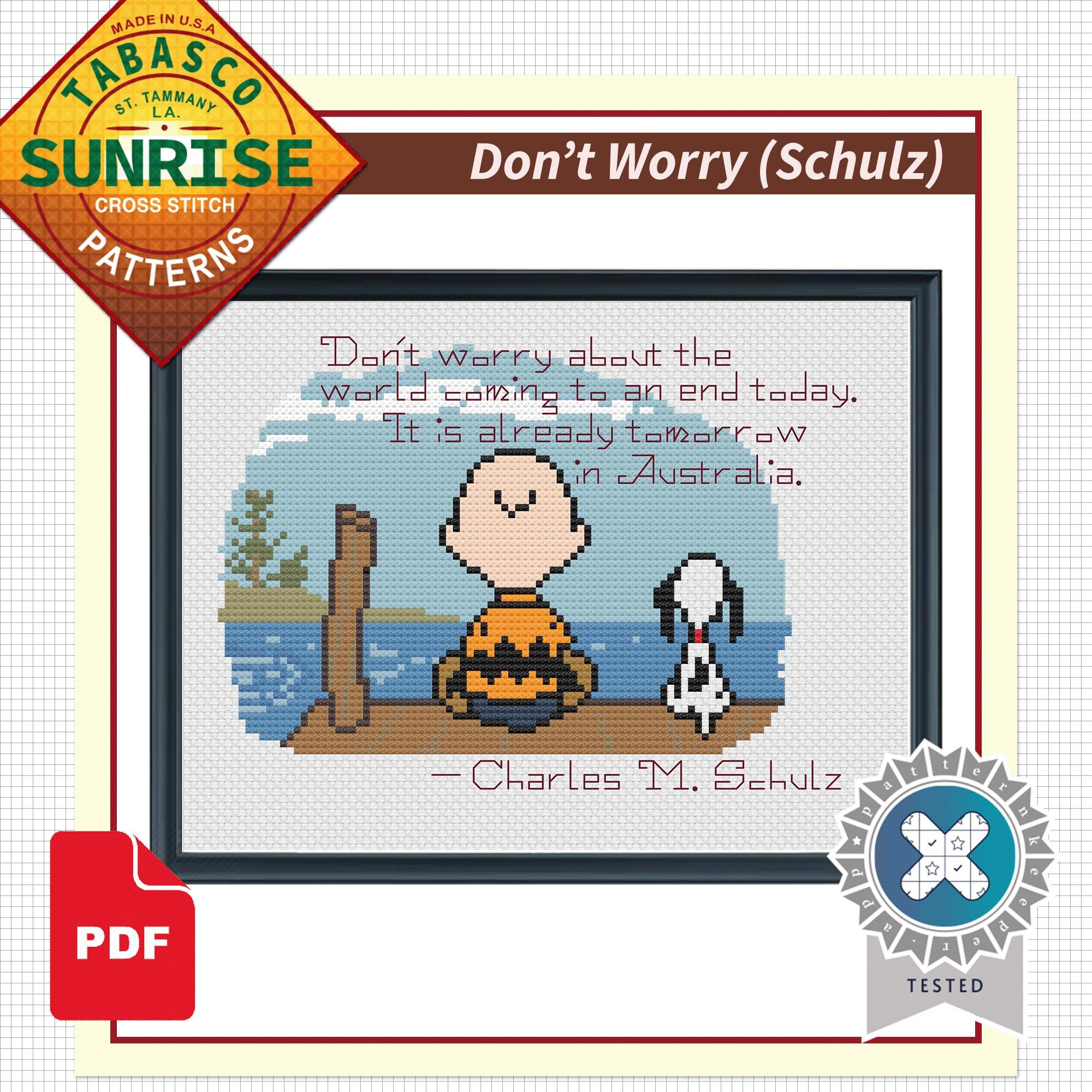 Quote Cross Stitch Pattern | "don't Worry" | Fun Uplifting Home Decor ...