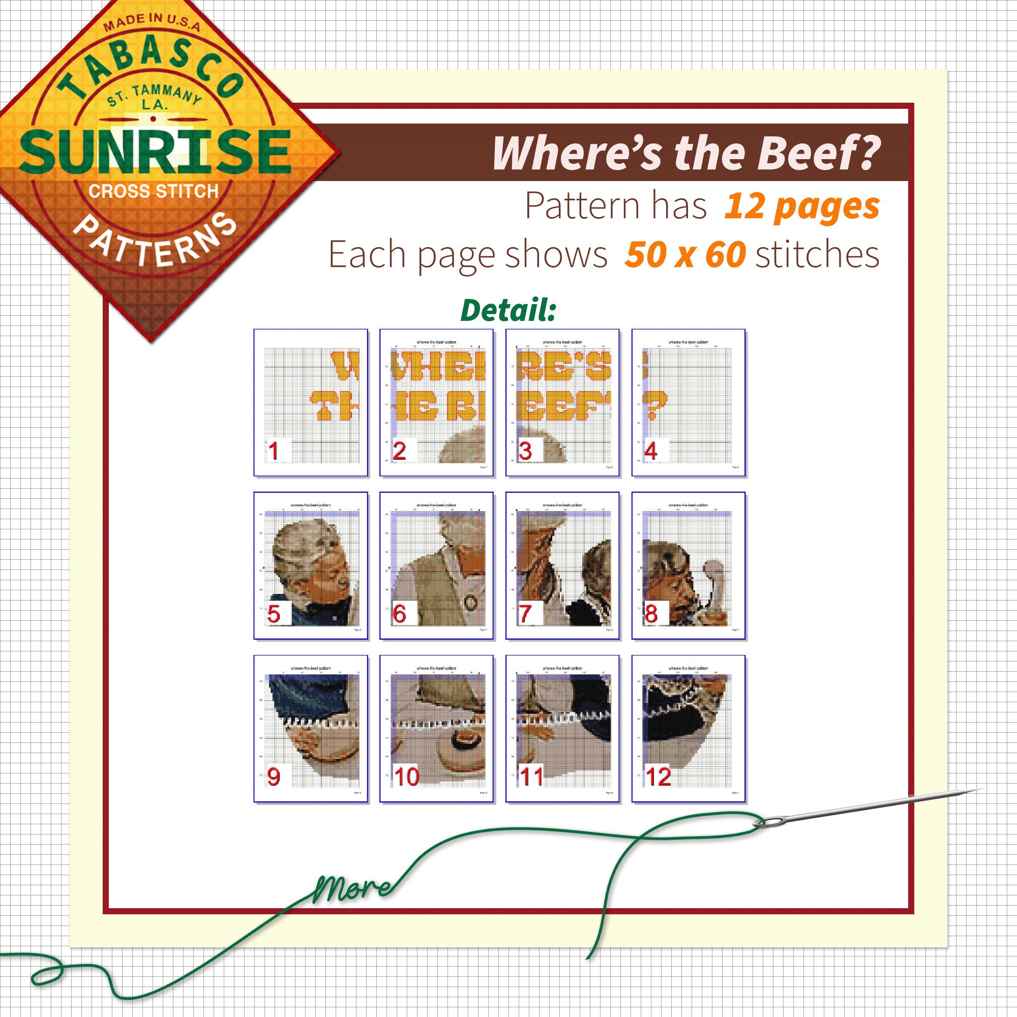 Where's the Beef Cross Stitch Pattern Cross Stitch PDF Download Modern ...