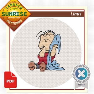 Linus Miniature Cross Stitch Pattern | Small and Easy Comic Design | 3 ...