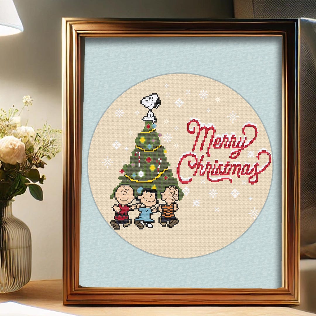Vintage Comic Merry Christmas | Linus Schroeder and Friends in Front of ...