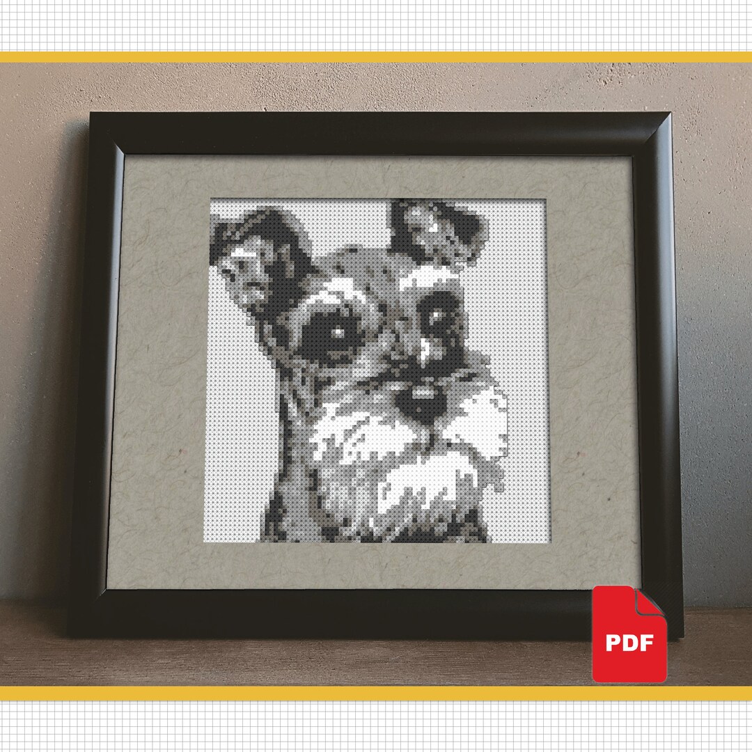 Schnauzer - Cross Stitch Pattern - Cross Stitch PDF Download - Modern ...