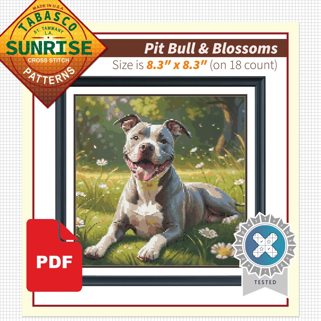 Pit Bull Cross Stitch Pattern Cross Stitch PDF and Pattern Keeper ...