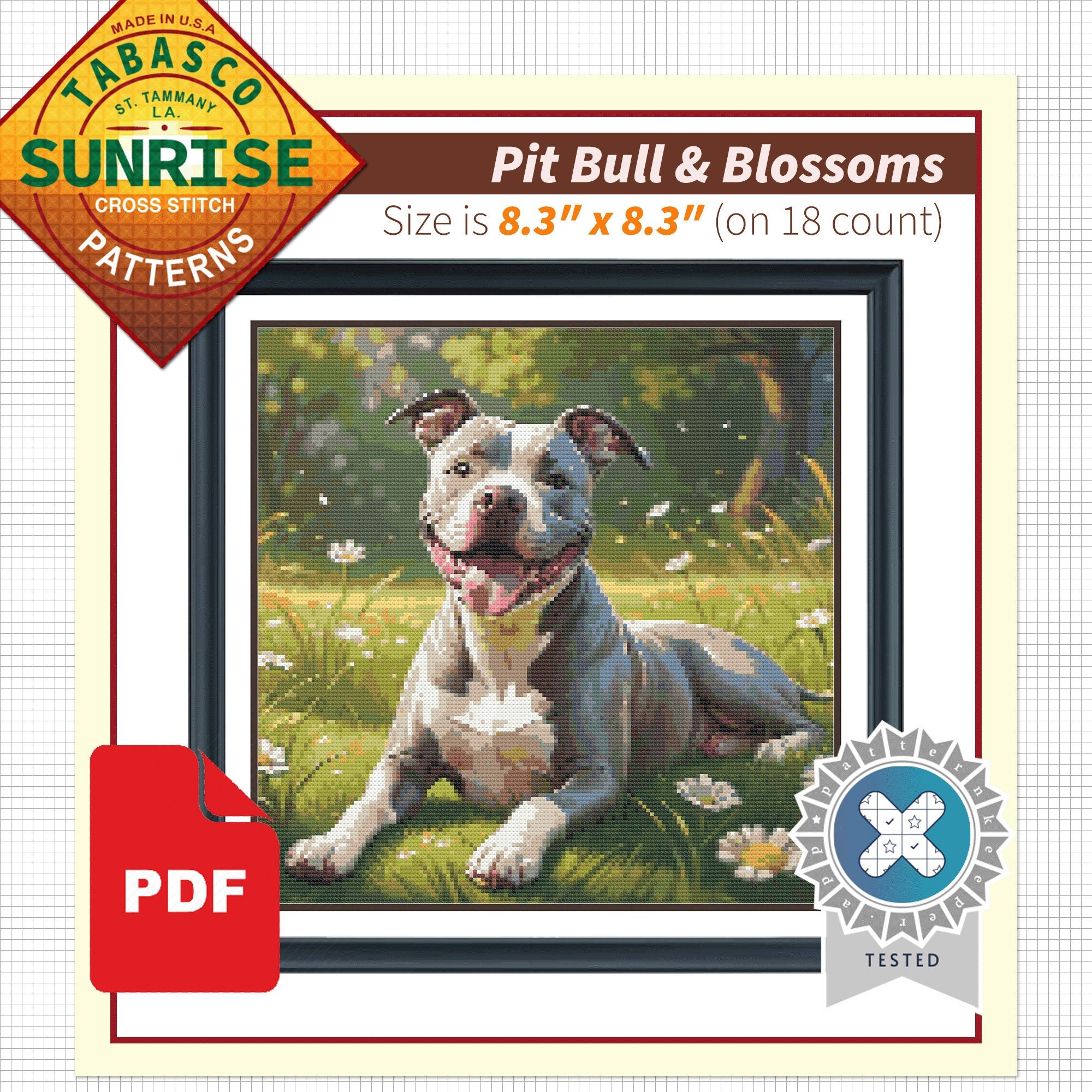 Pit Bull Cross Stitch Pattern Cross Stitch PDF and Pattern Keeper ...