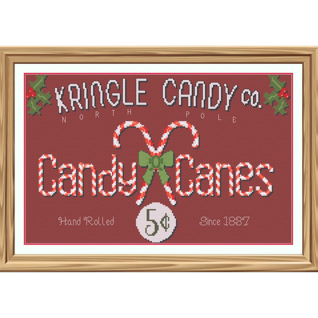 Kringle Candy Canes Cross Stitch Pattern | Nostalgic Candy Canes Design ...