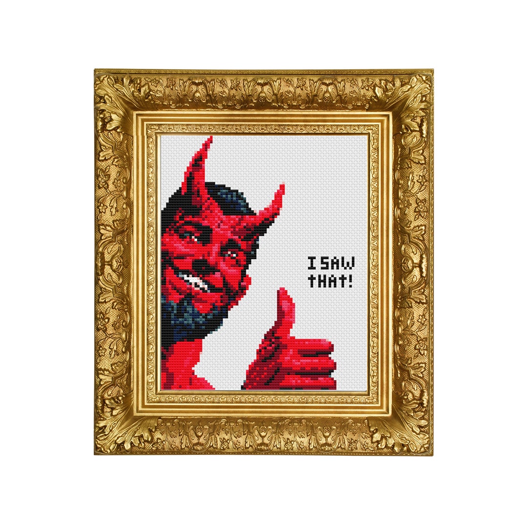 Devil Saw That - Subversive Cross Stitch Pattern - Cross Stitch Pattern ...