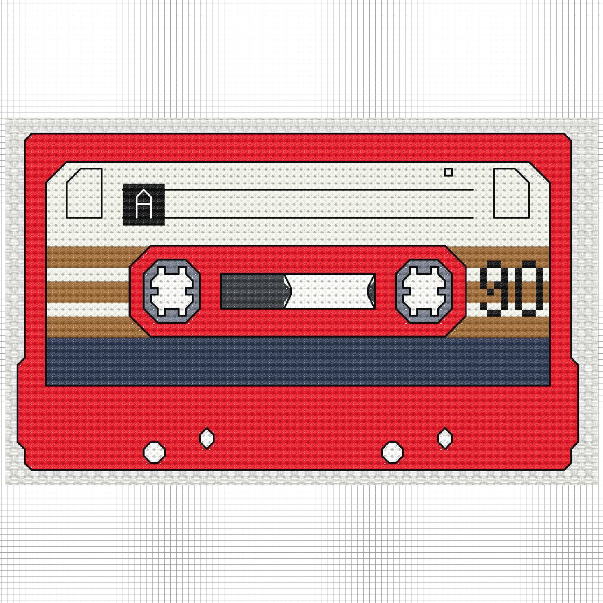 Collage of Audio Cassettes- Cross Stitch Pattern - Cross Stitch PDF ...