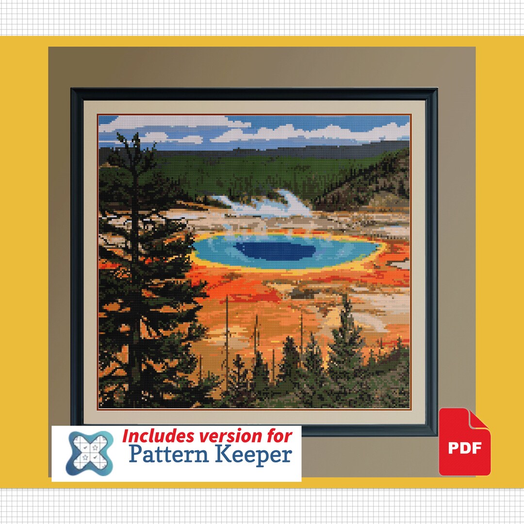 Grand Prismatic Spring (yellowstone) - Cross Stitch Pattern - Cross ...