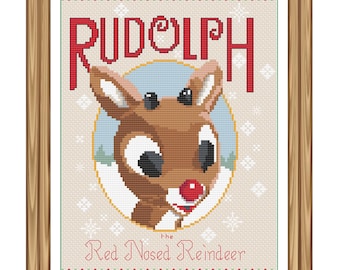 Rudolph the Red Nosed Reindeer Cross Stitch Pattern - Etsy