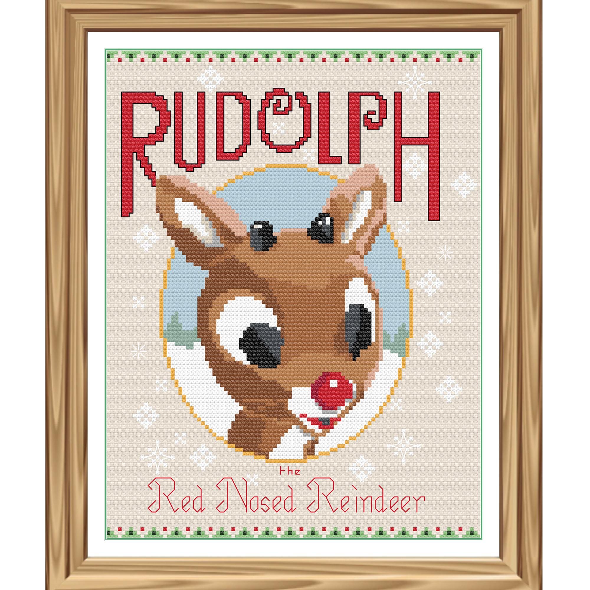 Rudolph the Red Nosed Reindeer Cross Stitch Pattern | Classic Christmas ...