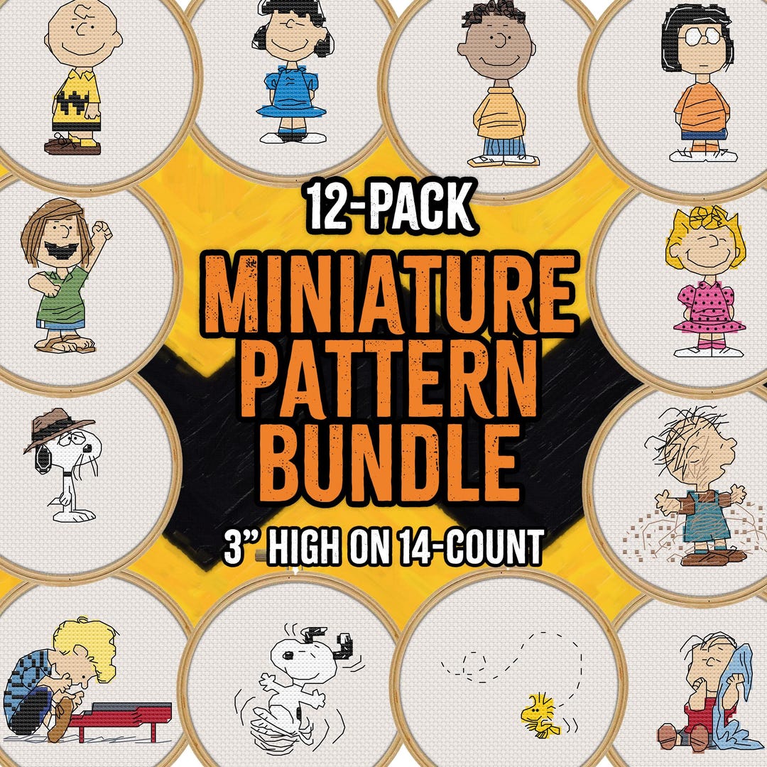 12-pack Vintage Comic Miniature Cross Stitch Pattern Bundle | Small ...