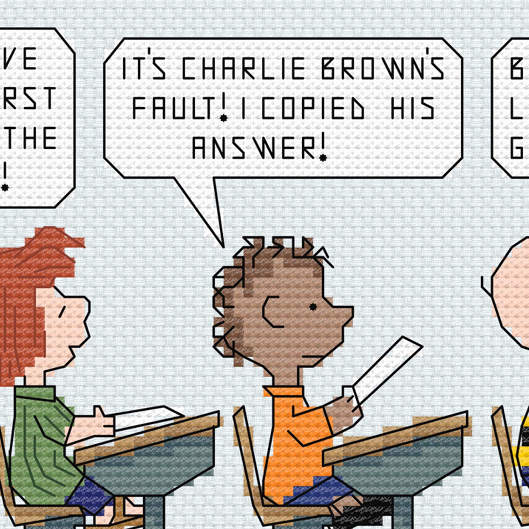 Vintage Comic Cross Stitch Pattern - Classroom Cheating - Peppermint ...