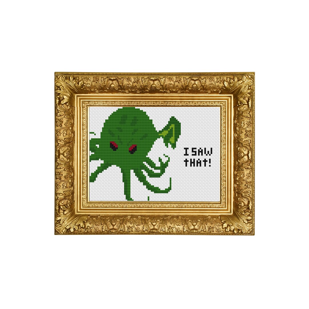 Cthulhu Saw That - Subversive Cross Stitch Pattern - Cross Stitch ...