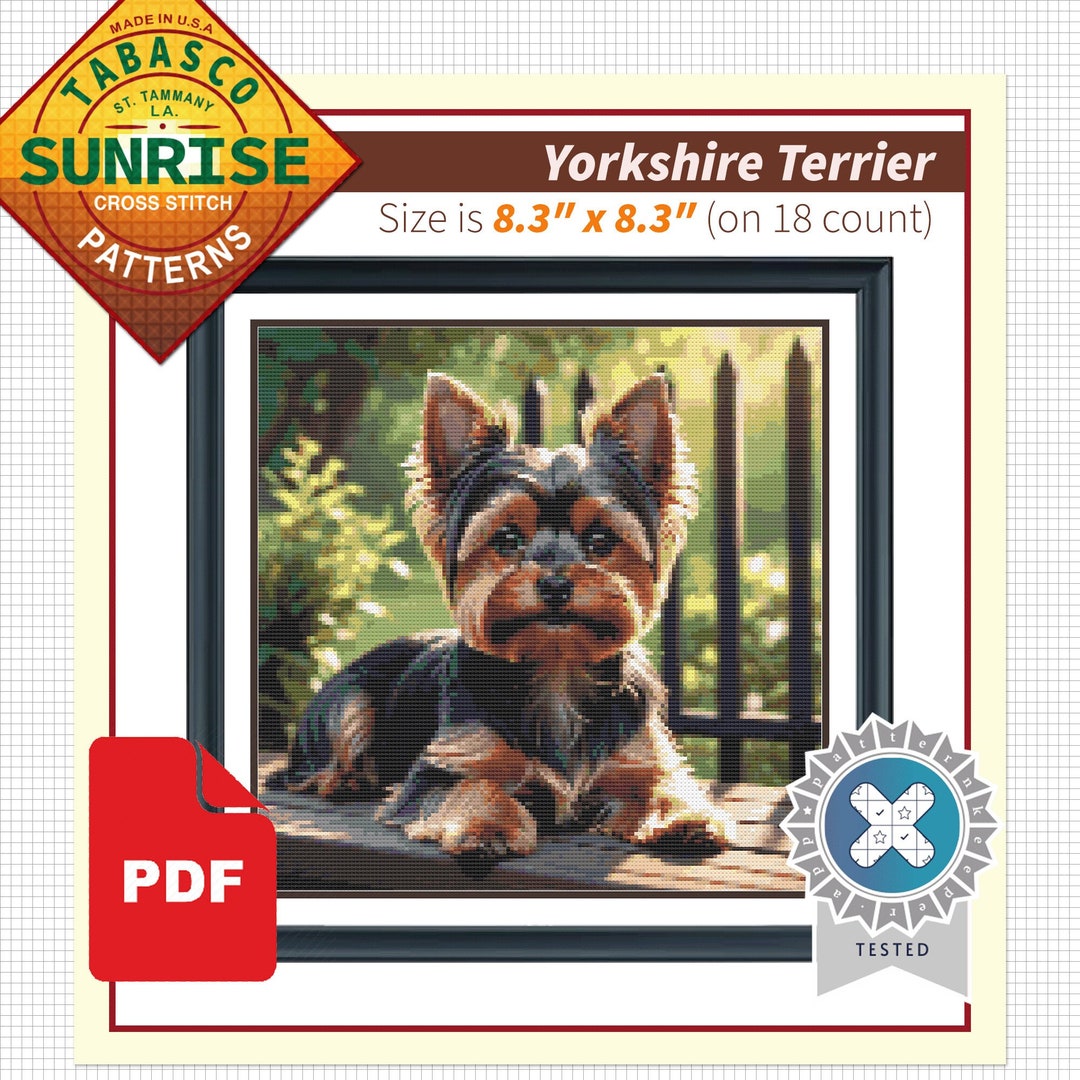Yorkie - "captivating Charm" - Cross Stitch Pattern - Cross Stitch PDF ...