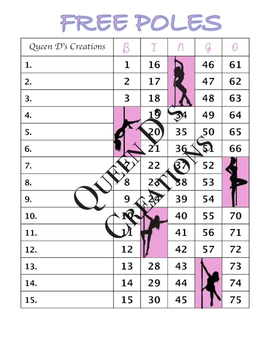 Free Poles Bingo Bundle - Etsy