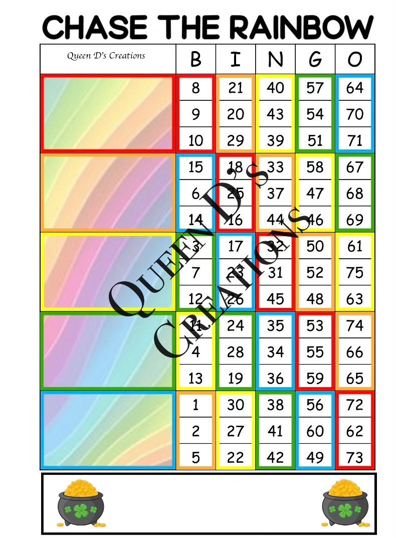 Chase the Rainbow Bingo Blocks - Etsy