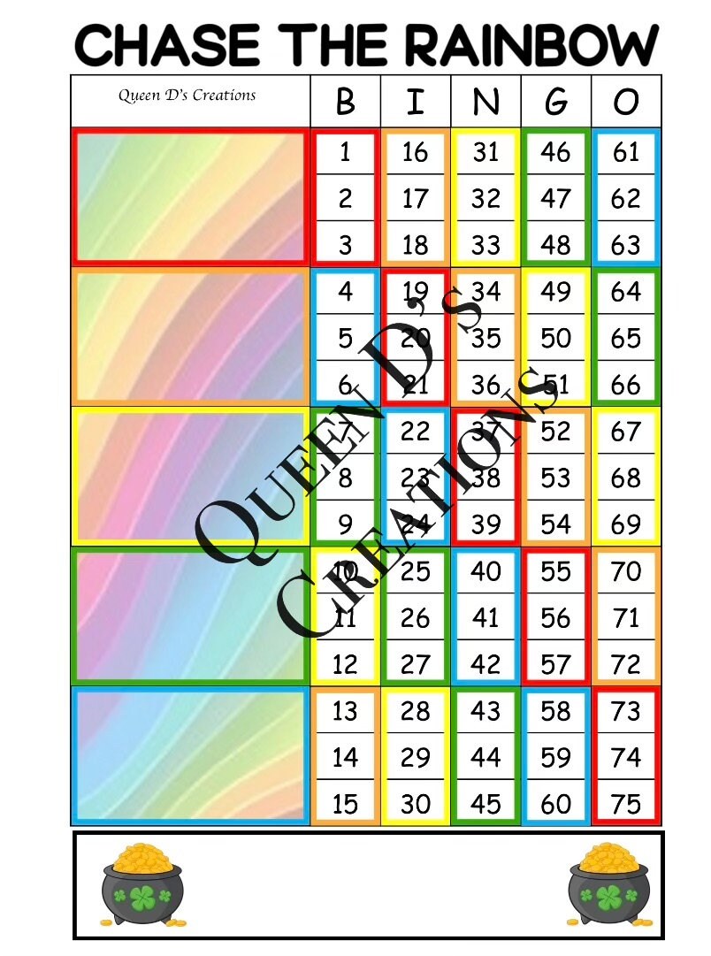 Chase the Rainbow Bingo Blocks - Etsy