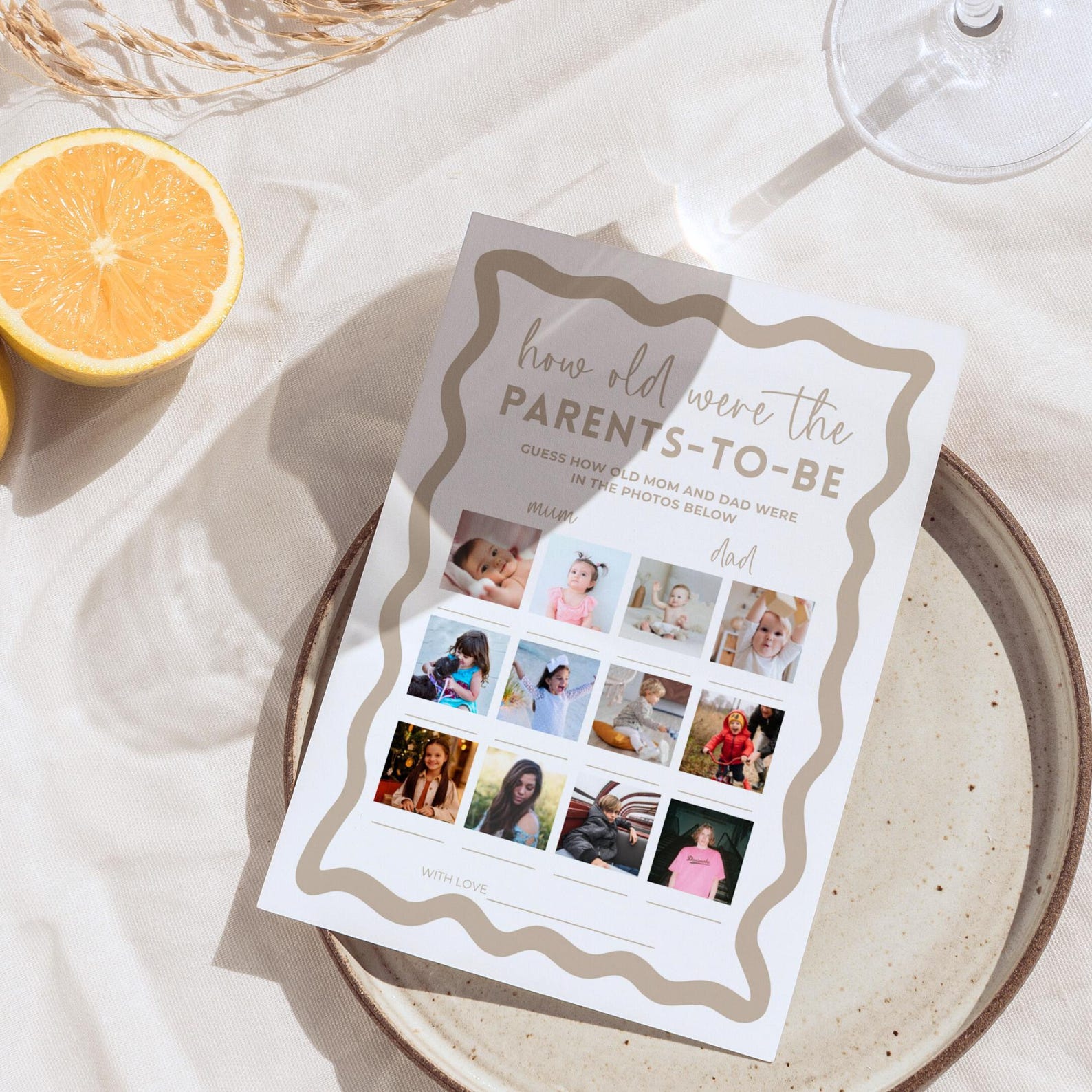 Baby Shower Guess the Age Game Template How Old Were They Baby Shower ...