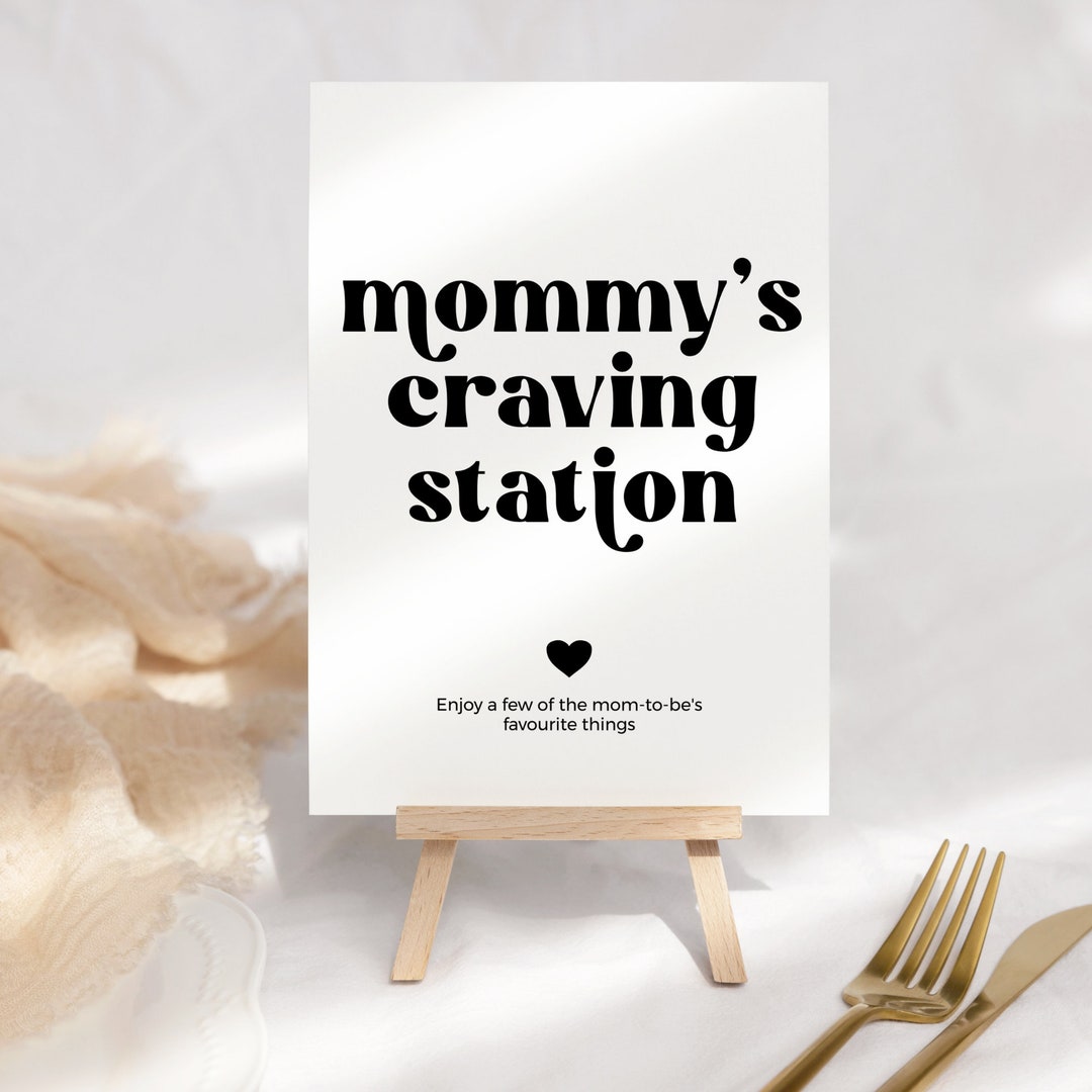 Mommy's Craving Station Sign Baby Shower Modern Minimalistic, Templett ...