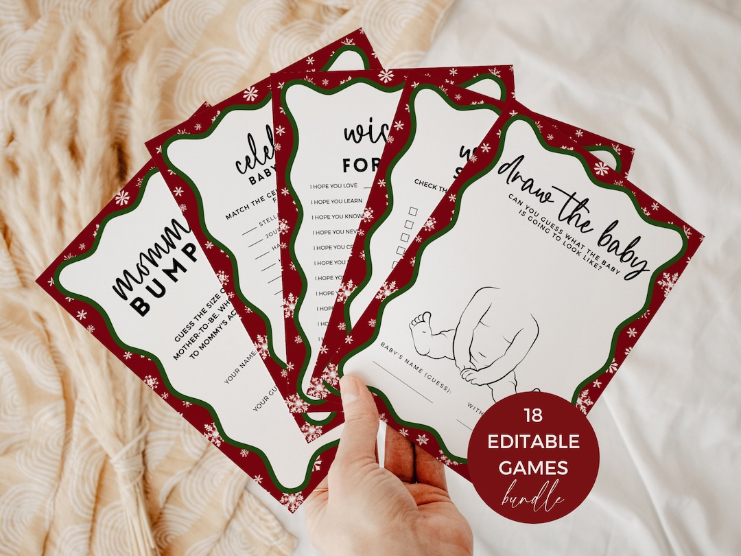 Santa Baby Most Fun Baby Shower Games Bundle Wavy Gender - Etsy