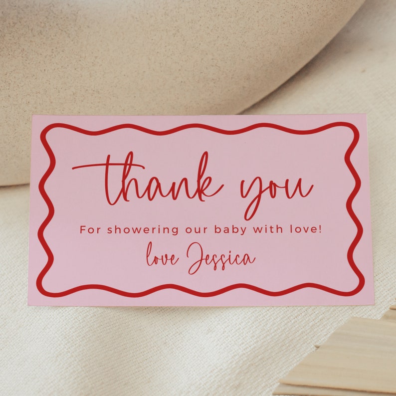 Wave Border Template Thank You Cards, Printable Baby Shower, Bridal ...