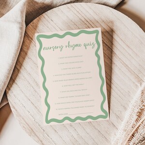 Wavy Border Template Baby Shower Games Nursery Rhyme Match, Gender ...