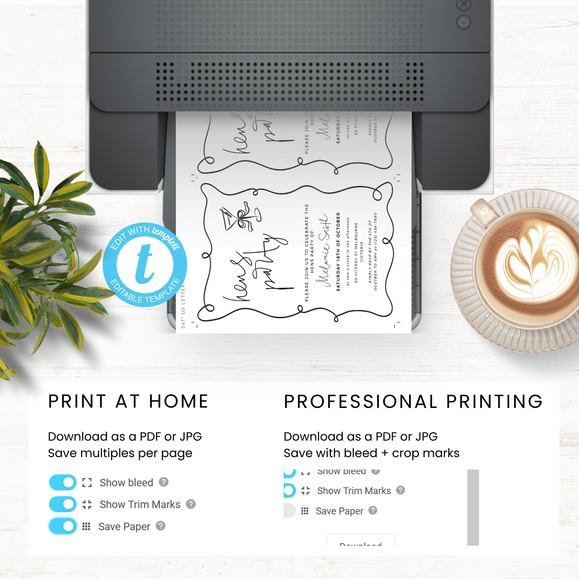 Hens Party Welcome Sign With Wavy Border, Bridal Shower Bachelorette ...