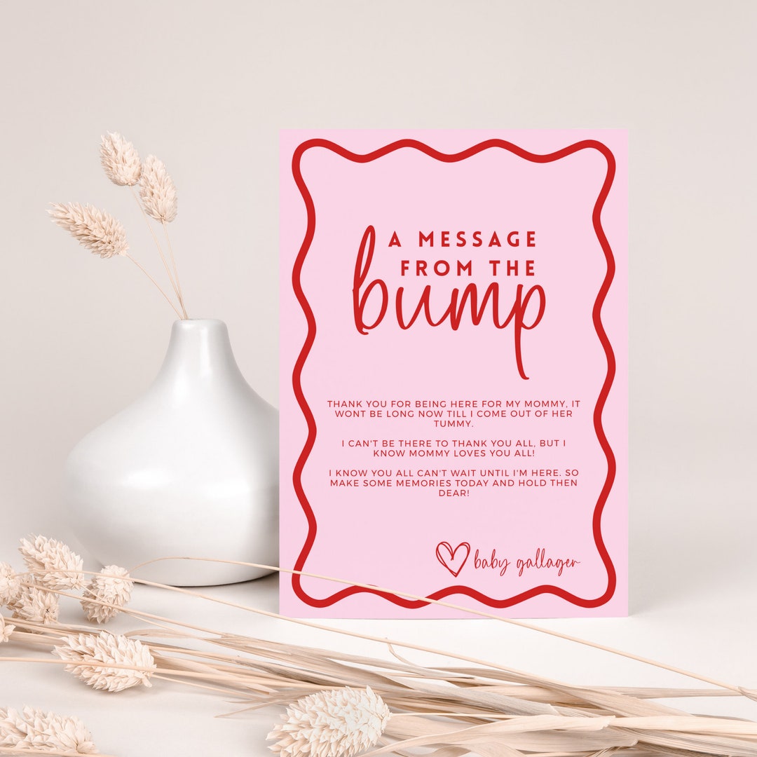 Thin Wavy Retro Border Message From the Bump Baby Sign, Template ...