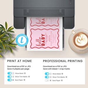 Diaper Raffle Thin Wavy Retro Border Sign, Template Editable DIY Pink ...