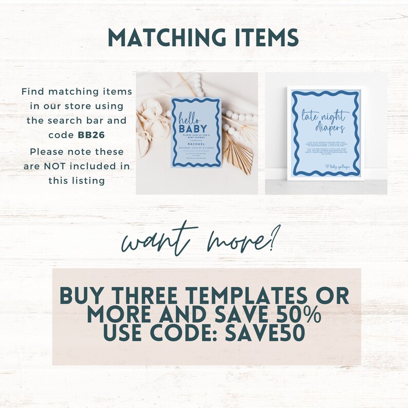 Wavy Border Template Diaper Raffle Sign Template Editable - Etsy