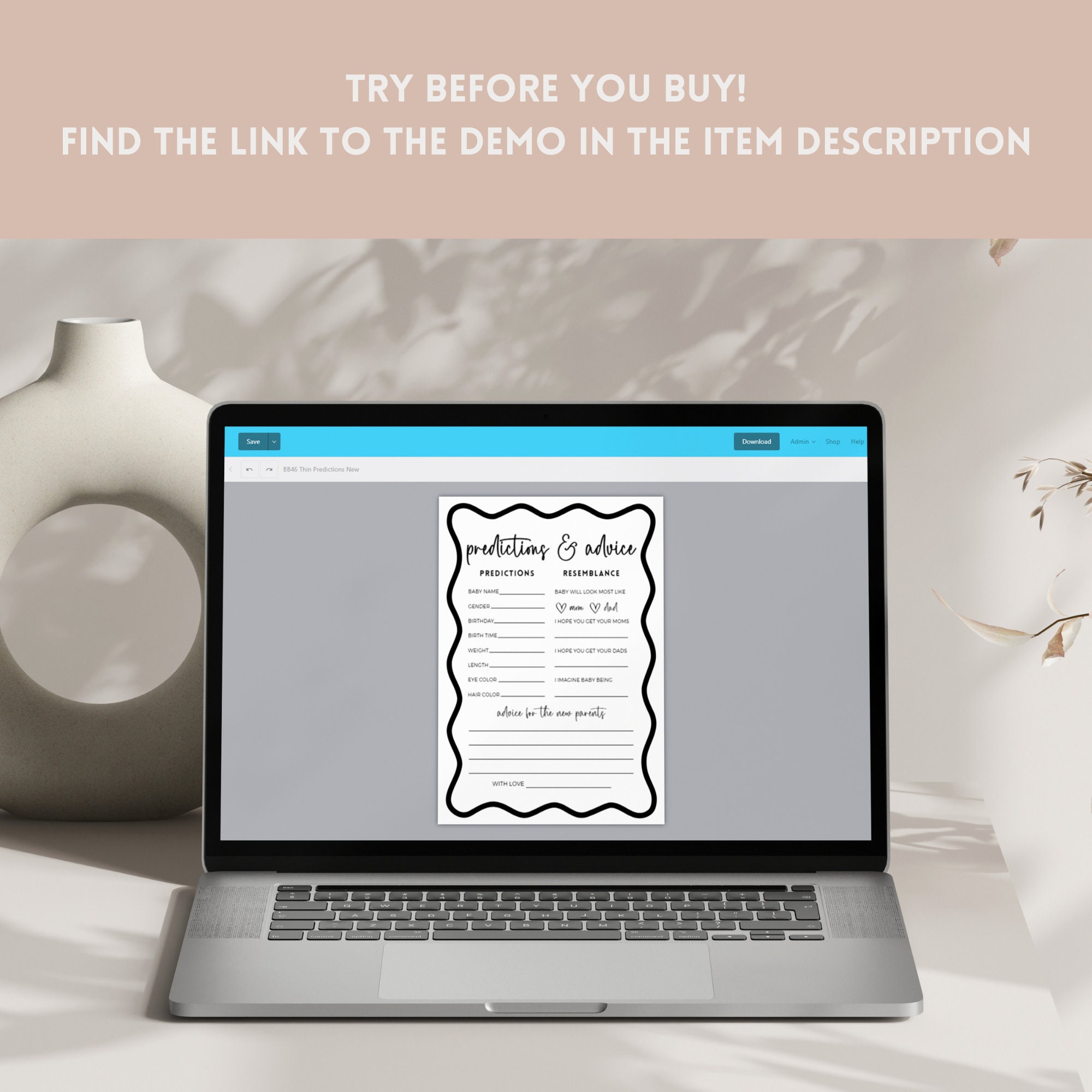 Wavy Retro Border Gender Neutral Message From the Bump Baby Sign ...