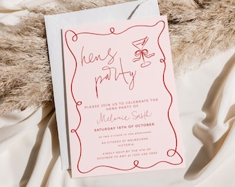 Wave Hens Party Games Bundle Wavy Border, Bachelorette Bridal Shower ...