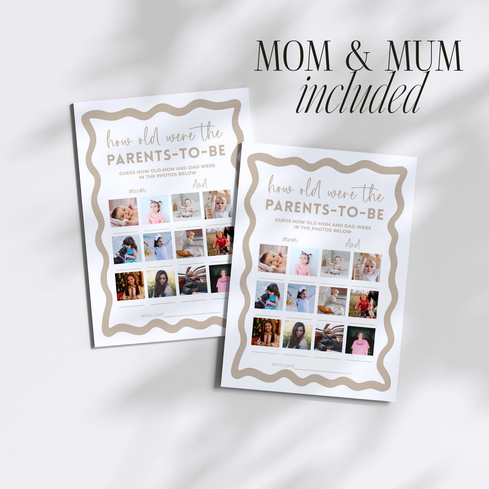 Baby Shower Guess the Age Game Template How Old Were They Baby Shower ...
