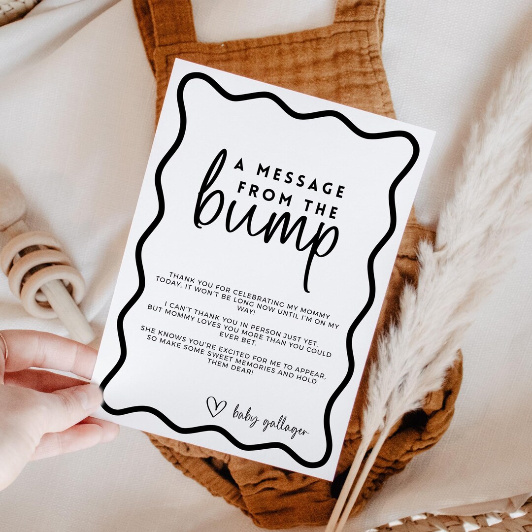 Wavy Retro Border Gender Neutral Message From the Bump Baby Sign ...